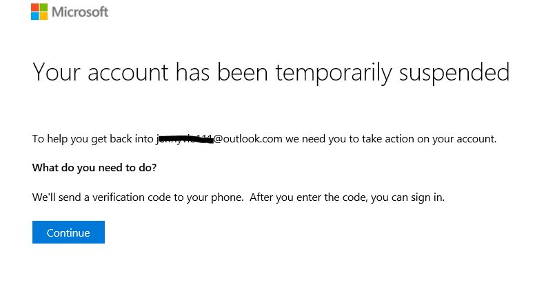 "Your account has been temporarily suspended" Solutions. - Microsoft Q&A