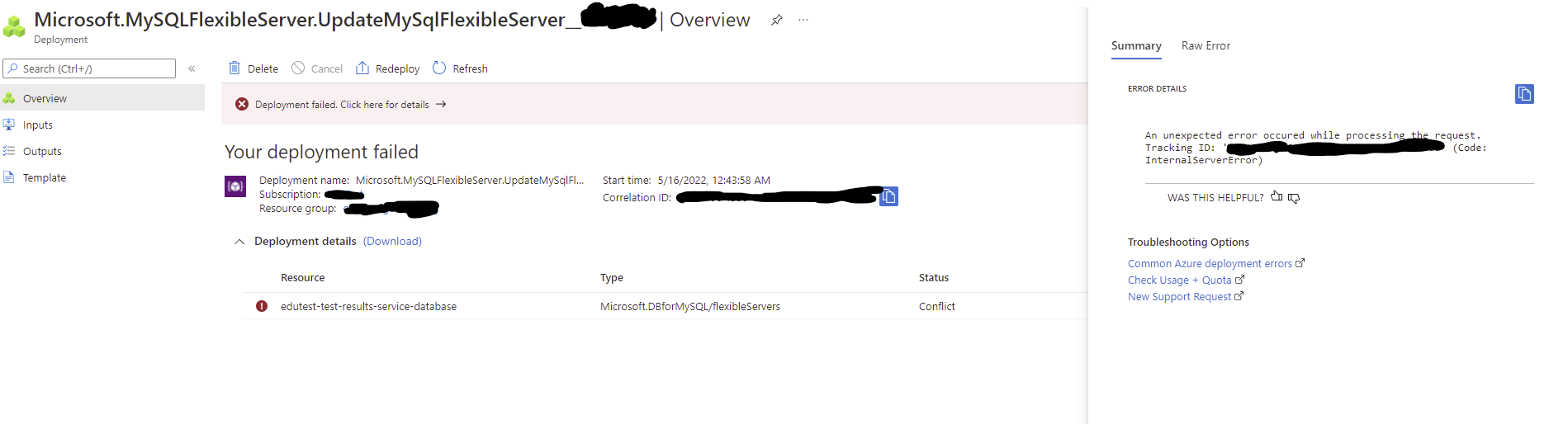 MySQL Flexible Server deployment fails - Microsoft Q&A MySQL Flexible Server deployment fails - Microsoft Q&A