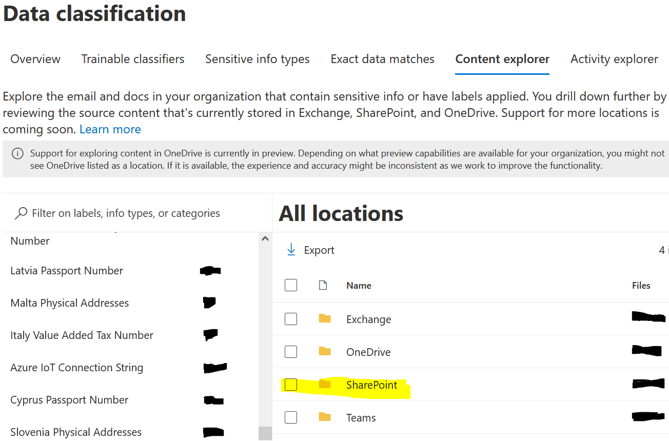 Data Classification / Content Explorer - Microsoft Q&A Data Classification / Content Explorer - Microsoft Q&A