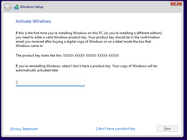 What is the installation key for the Windows 11 development channel ...