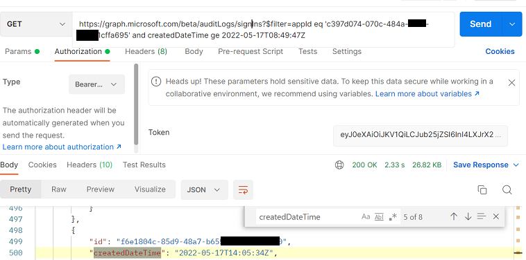 Filter sign-in logs based on createdDateTime ? - Microsoft Q&A