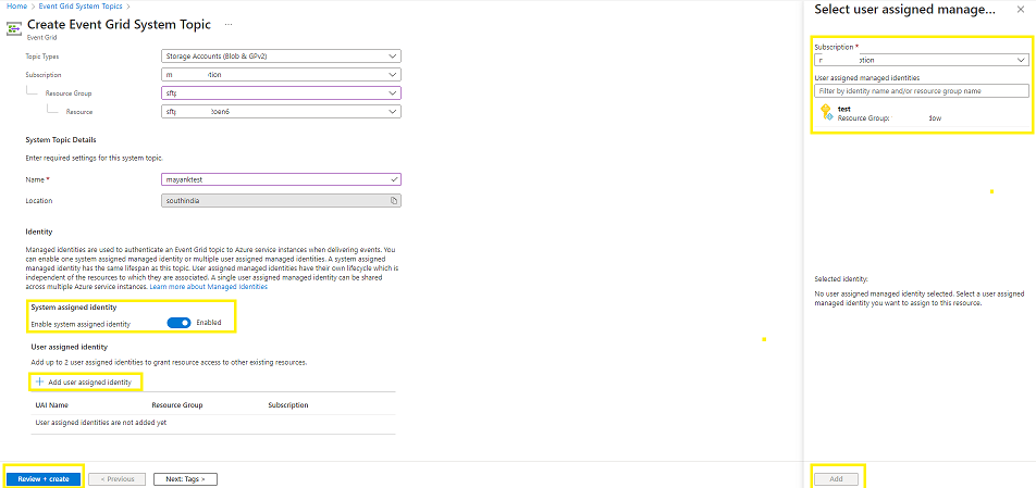 How is storage account authenticated while publishing events to event ...