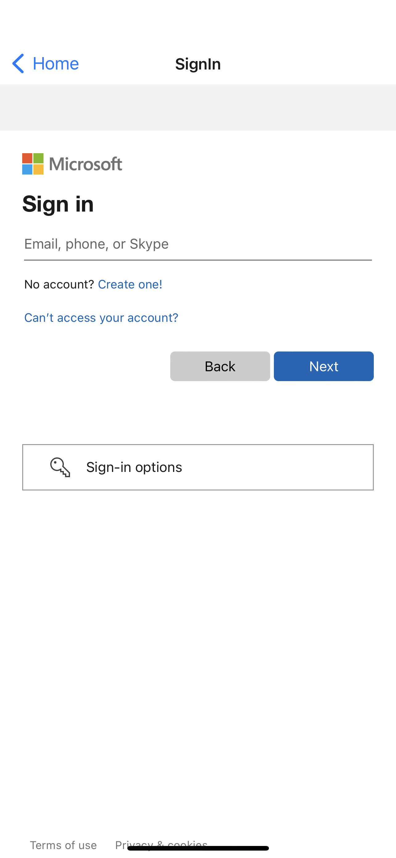 Sign in without html - Microsoft Q&A