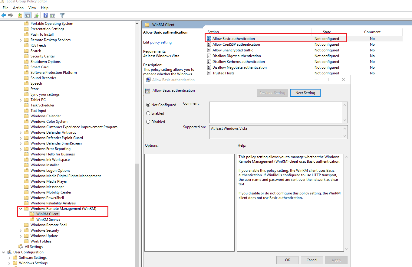 Getting Error Message The Winrm Client Cannot Process The Request Basic Authentication Is 9813