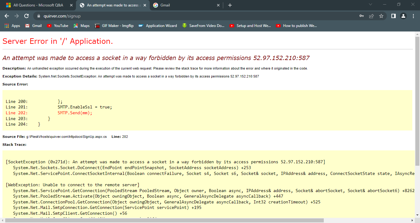Cannot send mail after new user registration - Microsoft Q&A