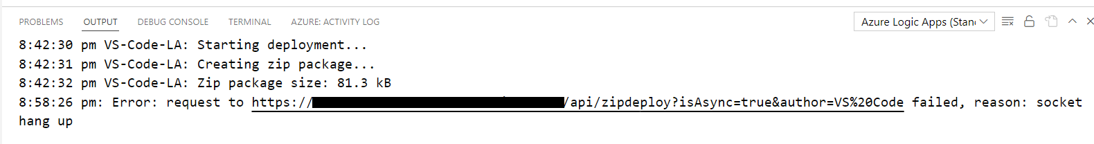 Logic App Standard Workflows Deployment Failed From Vs Code Due To Zip Package Size