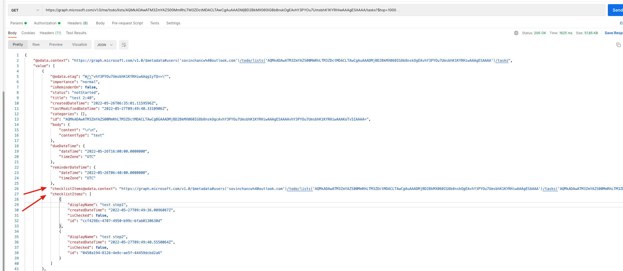 Some information missing from the document of microsoft graph v1 todo-task - Microsoft Q&A