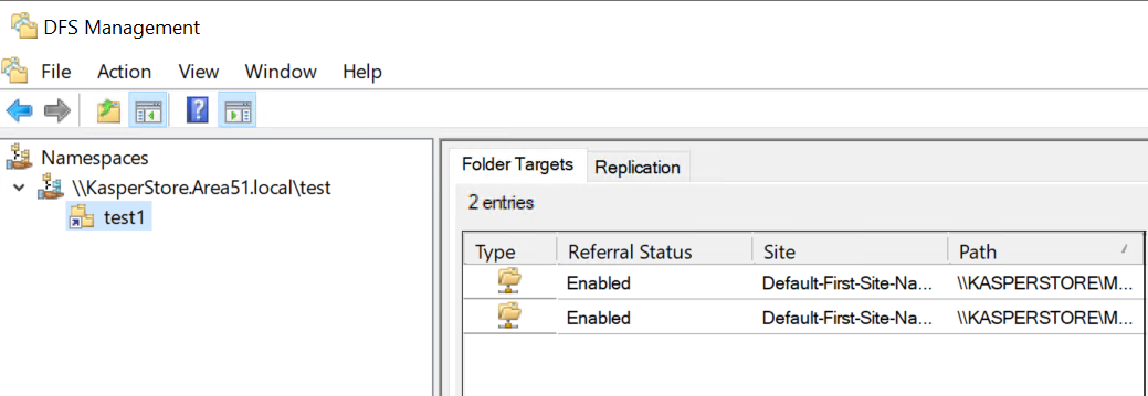 DFS target folders does not show up - Microsoft Q&A