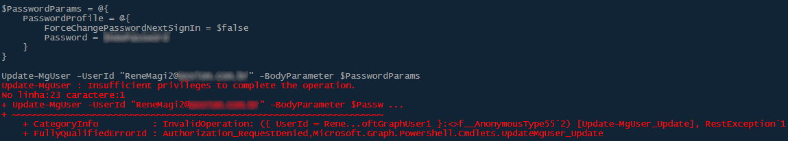 MgGraph insufficient privileges problem - Microsoft Q&A MgGraph insufficient privileges problem - Microsoft Q&A