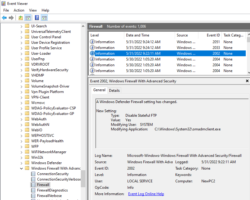 [intune] disable stateful FTP - Microsoft Q&A