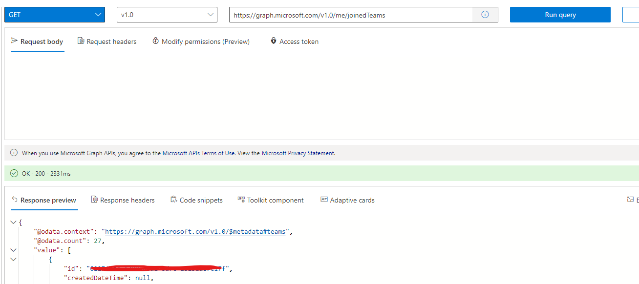 Having issue with microsoft teams apis - Microsoft Q&A