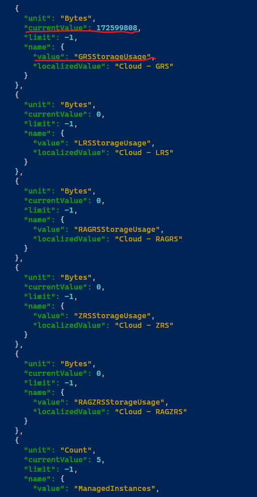 Get the Azure Recovery Vault Size via the Azure REST API or PowerShell ...