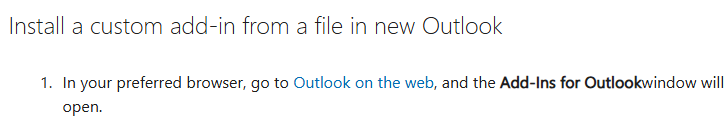 How to add our own plugin in windows outlook? - Microsoft Q&A