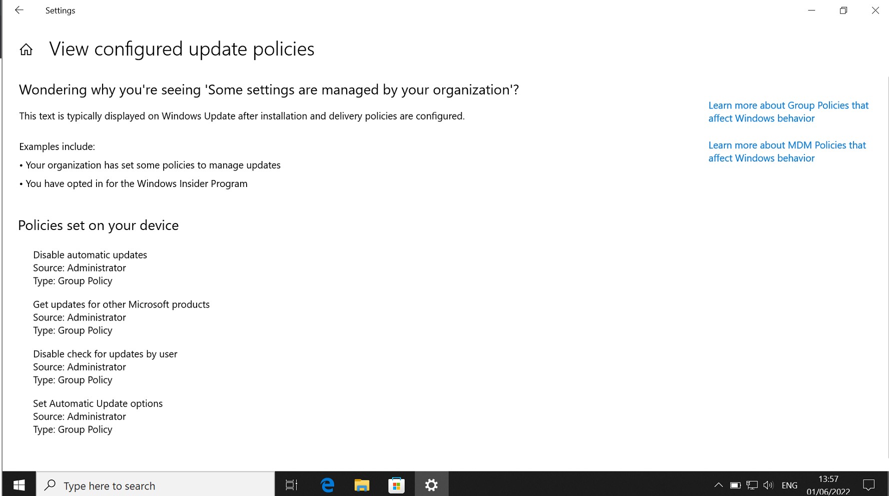 Policies in Windows update - Microsoft Q&A