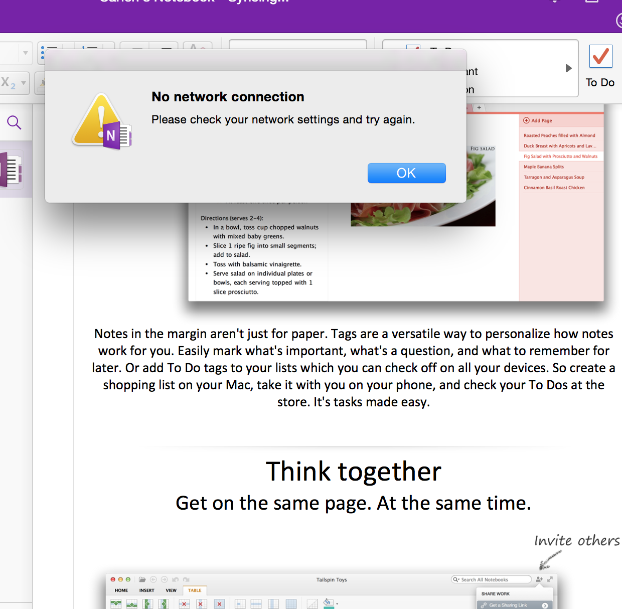 OneNote not connecting to the internet despite being connected to the ...