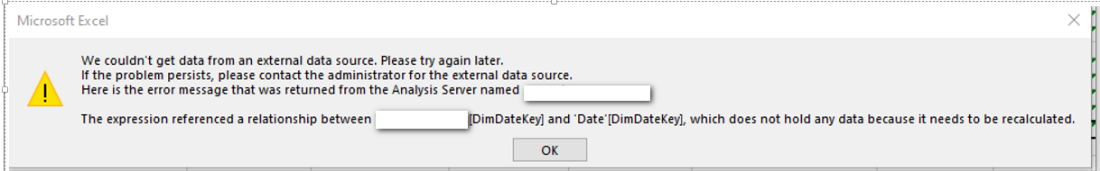 SSAS Tabular 2019 15.0.35.19 -- errors querying cube during ...