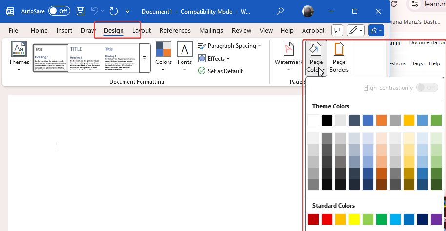 Text background colour in MS Word - Microsoft Q&A