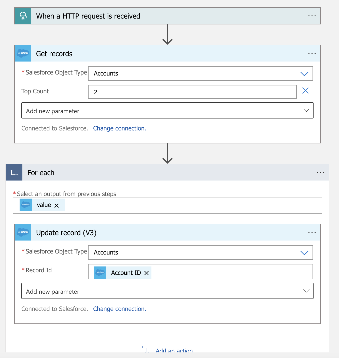 Using Logic App Salesforce Connector To Update Accounts Microsoft Qanda 5957