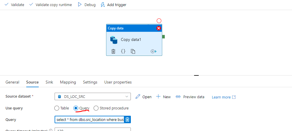 Adf Copy Activity Using Parameter For Query Microsoft Qanda