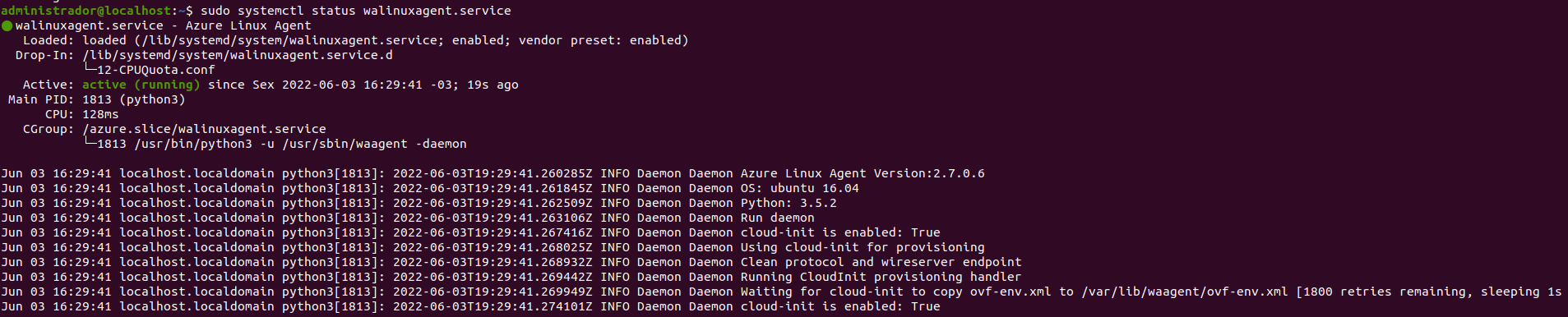 Azure Site Recovery - after failback, linux vm returns with walinuxagent giving error ...