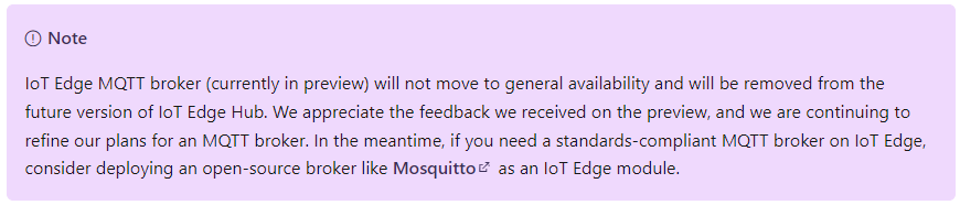 Publish and subscribe with Azure IoT Edge: Schema version EdgeHub 1.2 unsupported - Microsoft Q&A