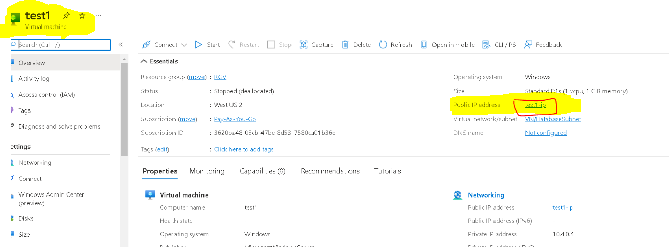 Public IP is not showing instaed VM name visible - Microsoft Q&A
