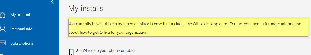 Error: No license for Desktop Office apps - Microsoft Q&A