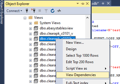 where can i find dependencies (objects which depend on) on my ...