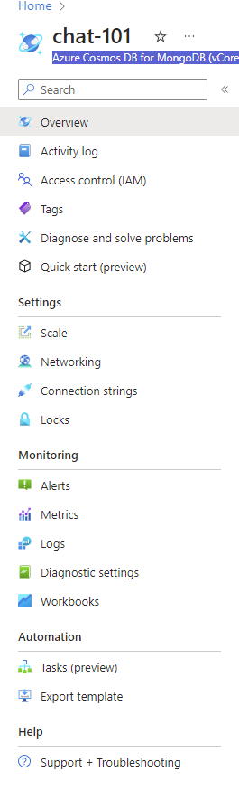 I can't see the Data Explorer in Azure Cosmos DB for MongoDB (vCore ...