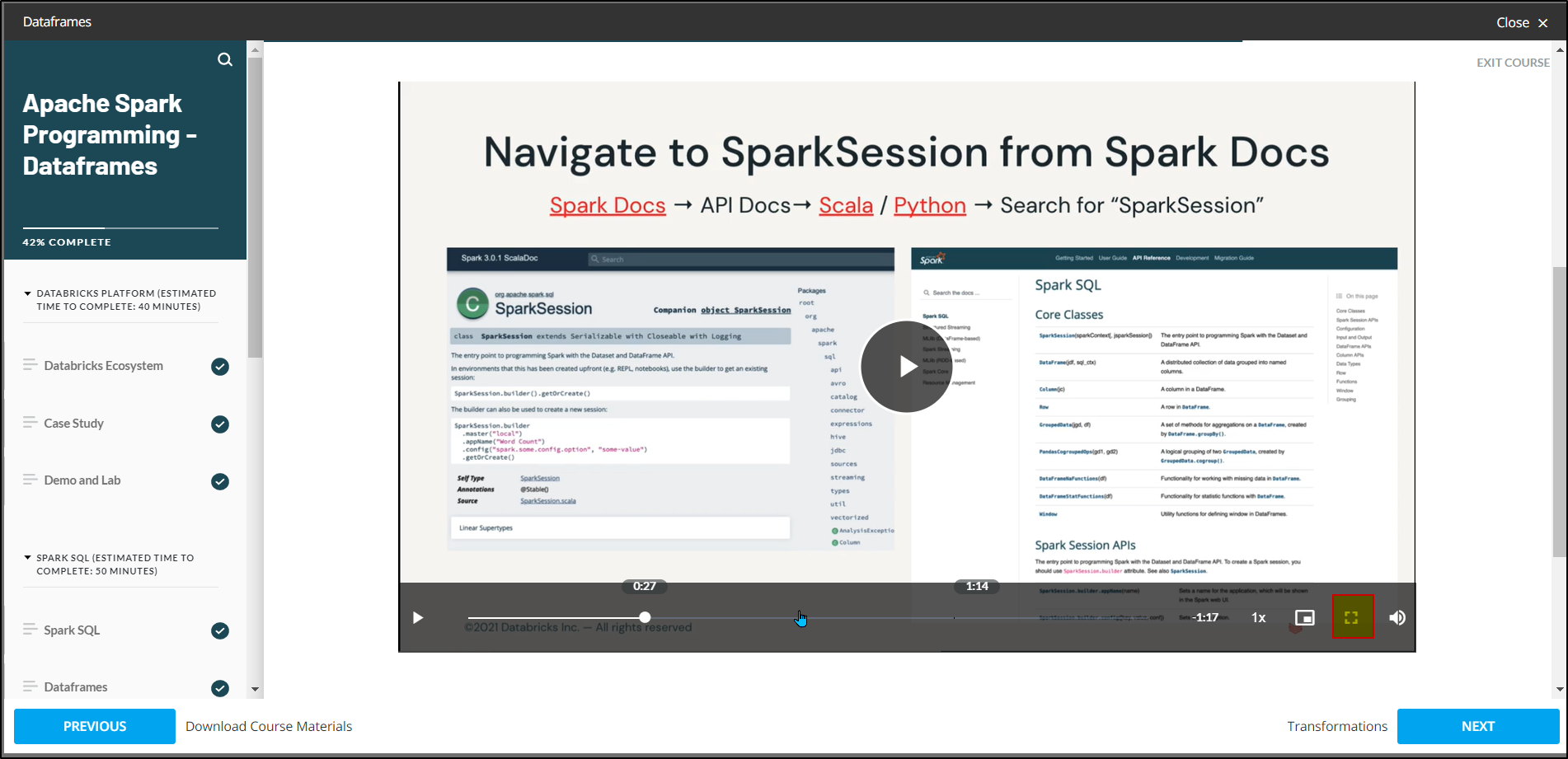 databricks academy video full screen mode - Microsoft Q&A