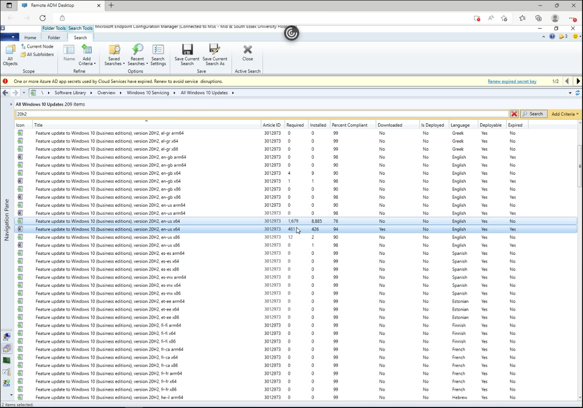 Feature Update Deployment suddenly disappeared - Microsoft Q&A