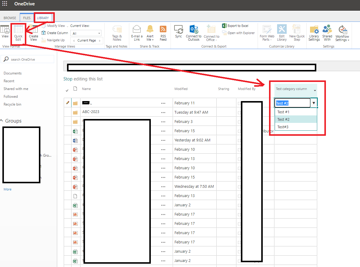 I added a column in OneDrive, how do I edit the values now for the ...