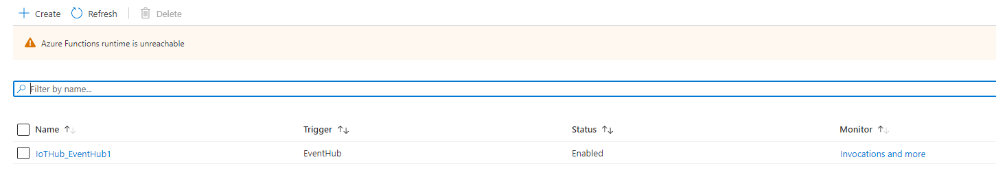 Iot Hub Trigger Get Azure Functions Runtime Is Unreachable Microsoft Qanda