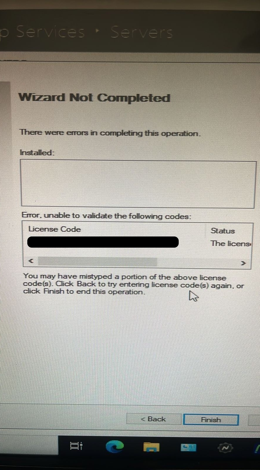 I am struggling to install Remote Desktop License, I don't understand why there are errors in ...