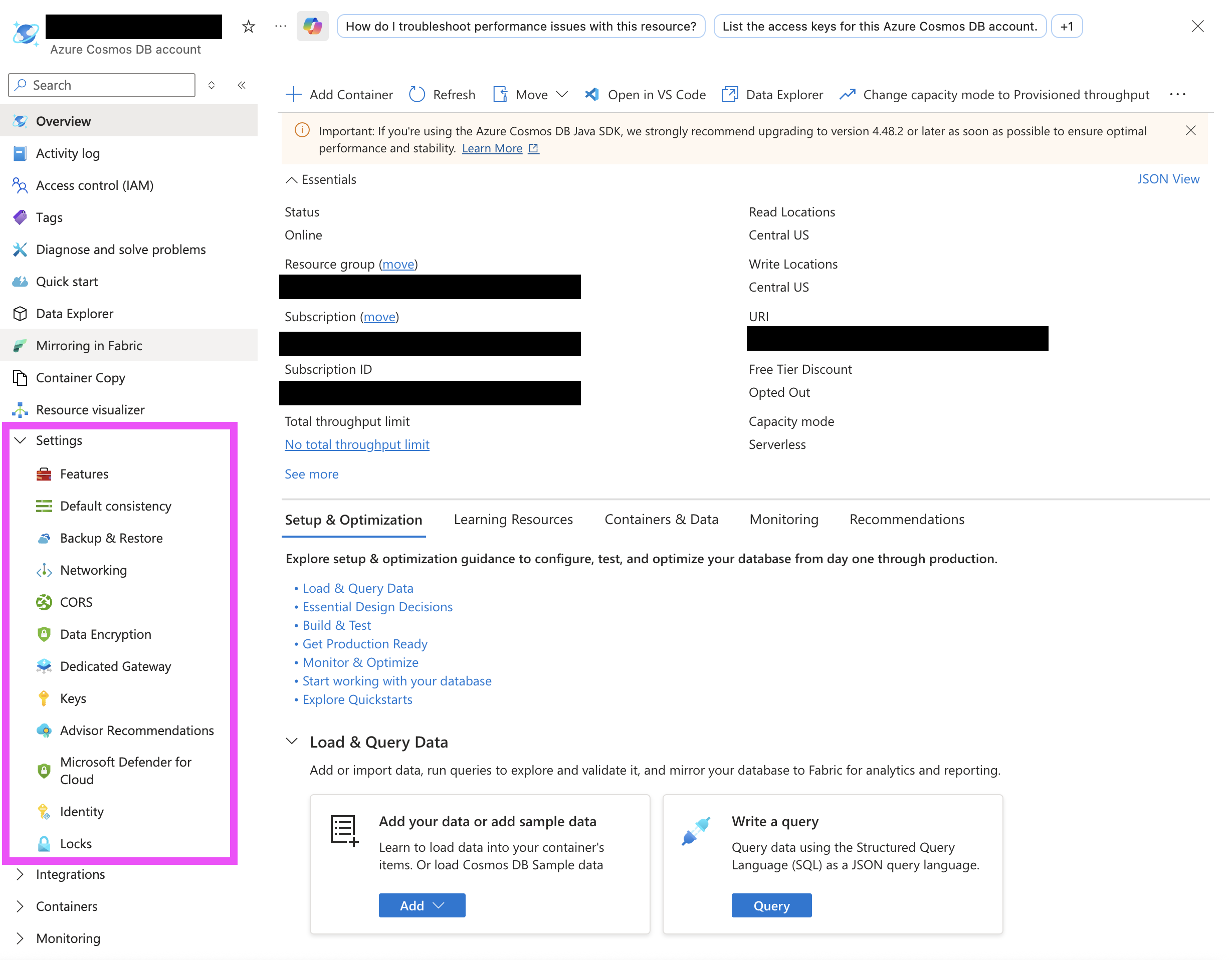 "Replicate Data Globally" not available on my Cosmos DB account ...