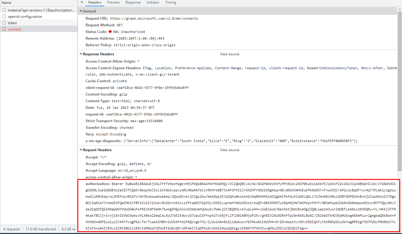 Contact List Api Fail - Microsoft Q&A