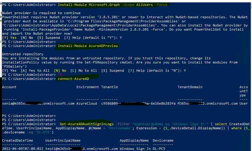 Idendifying device users - Microsoft Q&A