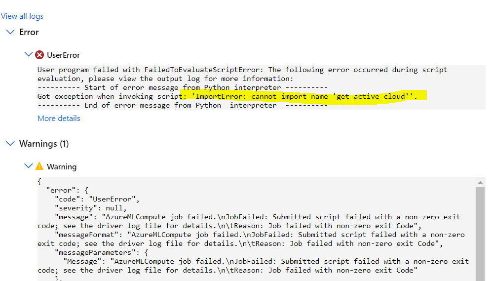 Got exception when invoking script: 'ImportError: cannot import name ... Got exception when invoking script: 'ImportError: cannot import name ...