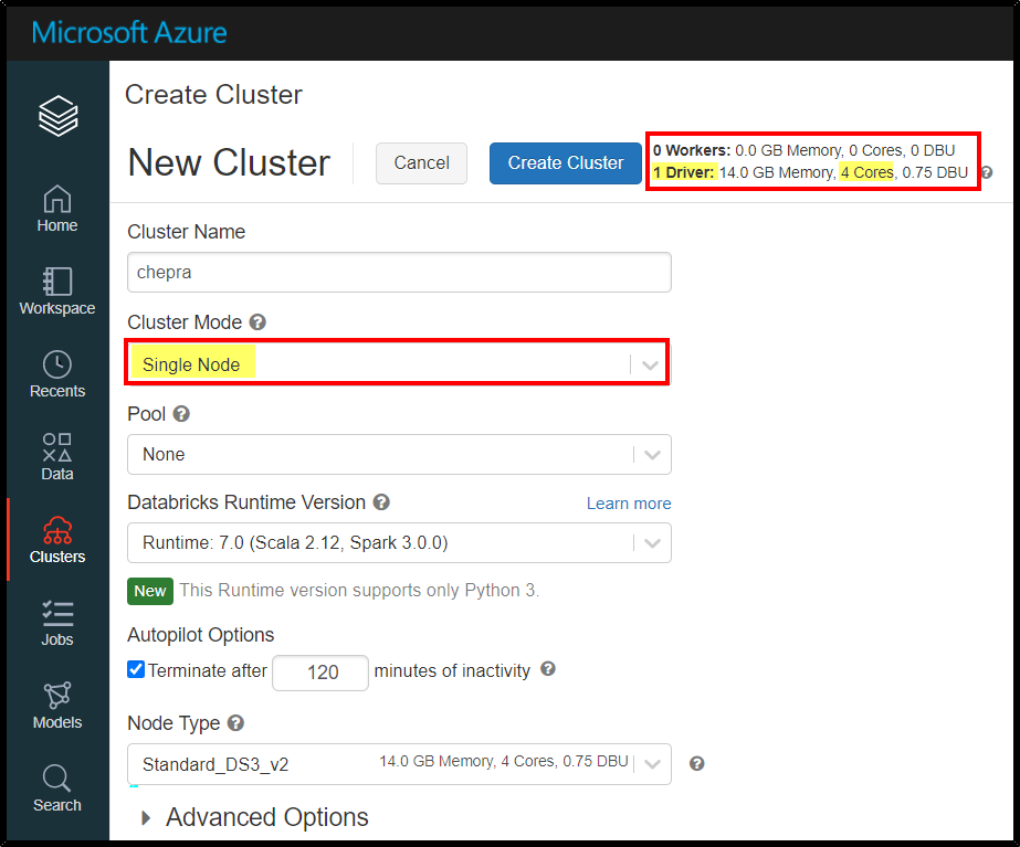 Why Am I Unable To Create A Cluster In Azure Databricks Microsoft Qanda