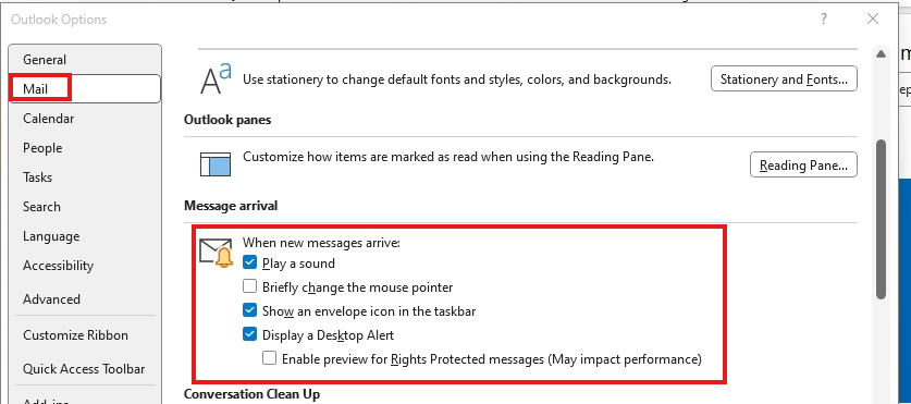 Outlook Desktop notifications - Microsoft Q&A