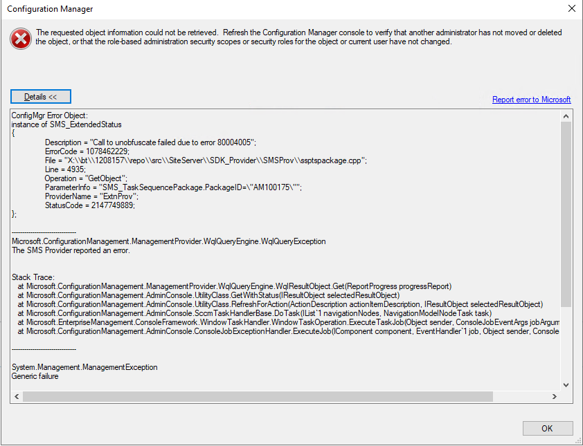 Cannot manage Task Sequence - Microsoft Q&A