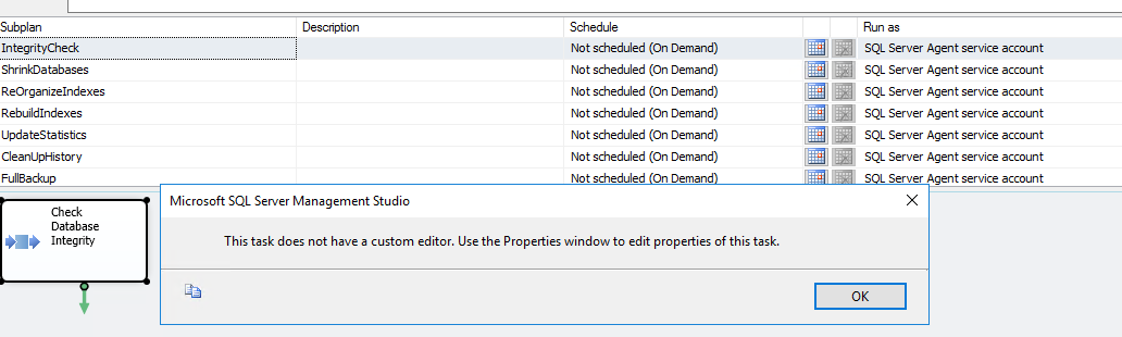 I'm trying to edit maintenance plan in SSMS - Microsoft Q&A