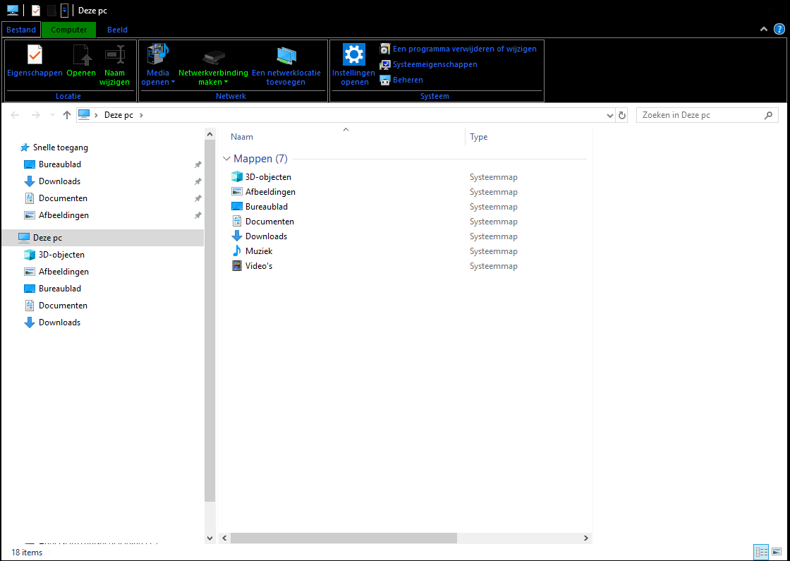 High contrast mode on, file explorer navigation partially adjusted ...