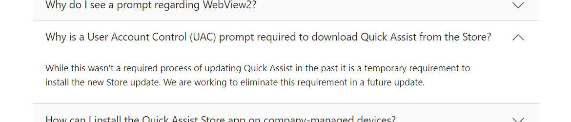 new Quick assist UAC prompt issue - Microsoft Q&A