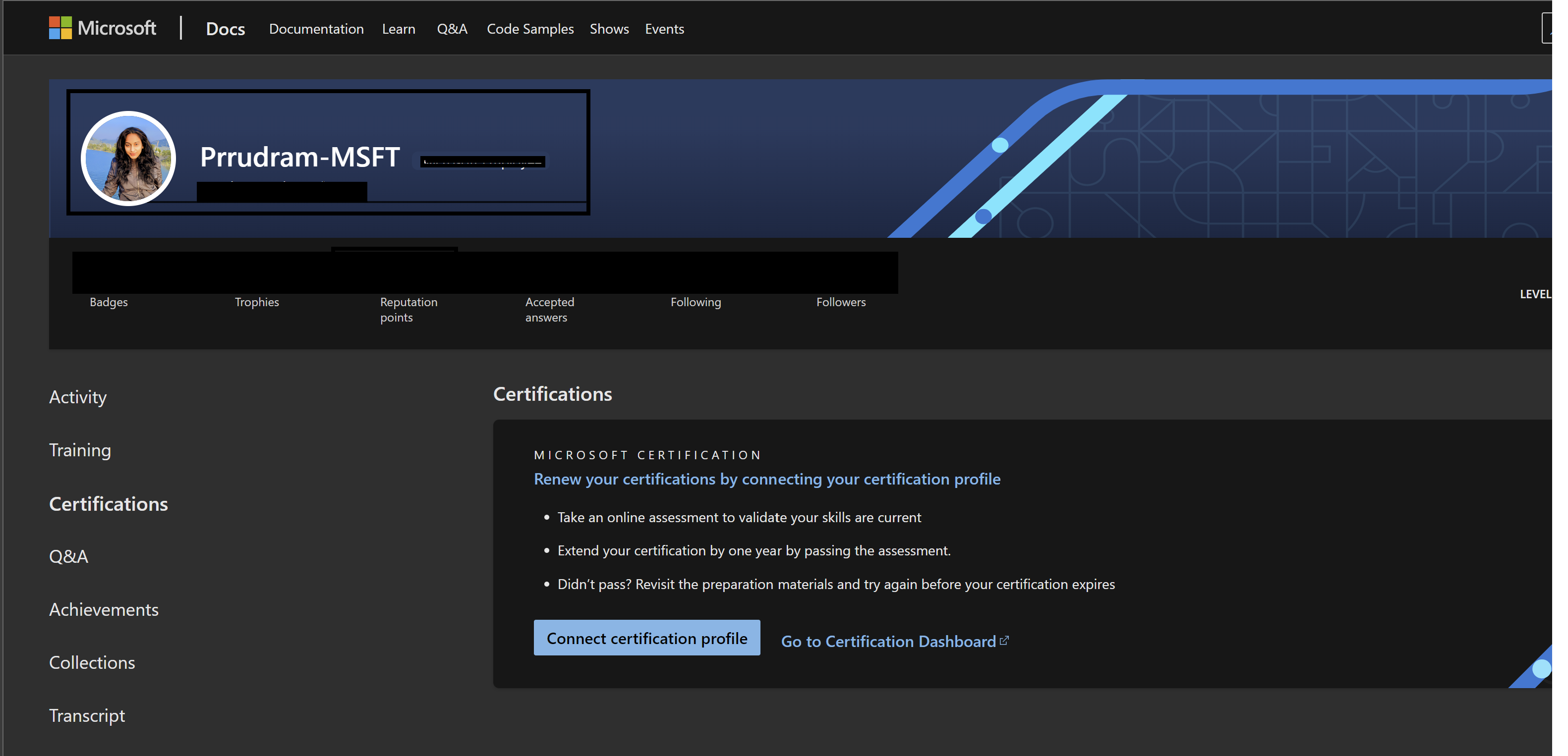 Getting 0 certificates and badges - Microsoft Q&A