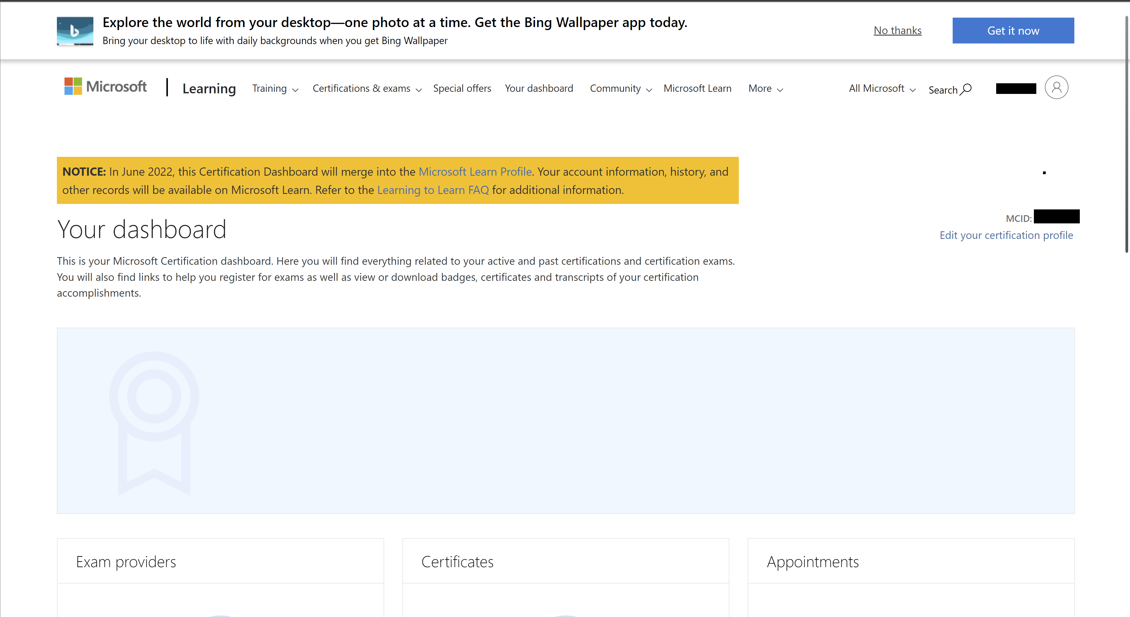 Getting 0 certificates and badges - Microsoft Q&A