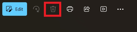 In Photos, my trash can icon is disabled. How do I enable it ...