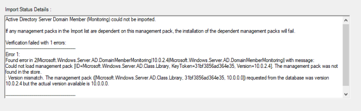 SCOM 2019- Microsoft System Cetner Manahement Pack for ADDS v.10.0.2.4 ...
