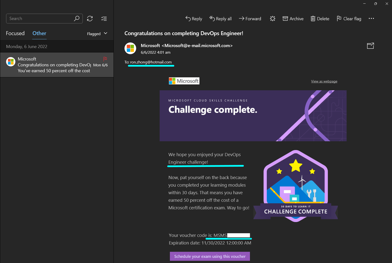 Microsoft Cloud Skill Challenge: Certification exam voucher not ...