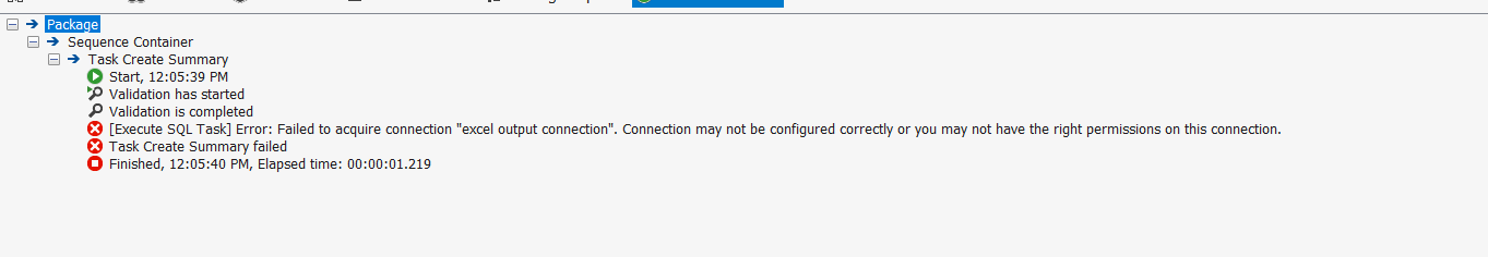 SSIS - create table caueses error in SSIS - Microsoft Q&A